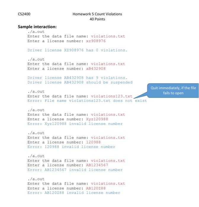 Solved CS2400 Objectives: A police department has a file of | Chegg.com