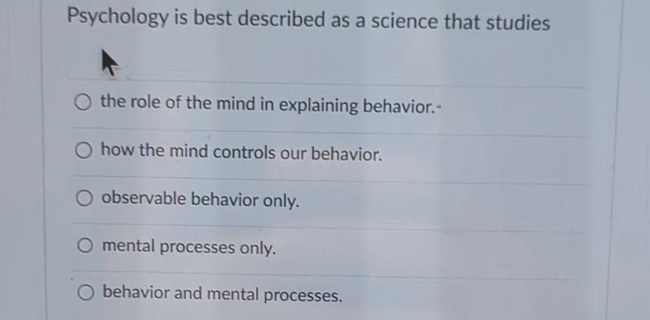 Solved Psychology is best described as a science that | Chegg.com