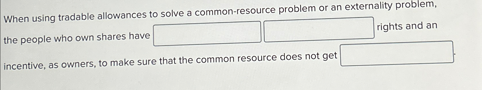 Solved When using tradable allowances to solve a | Chegg.com