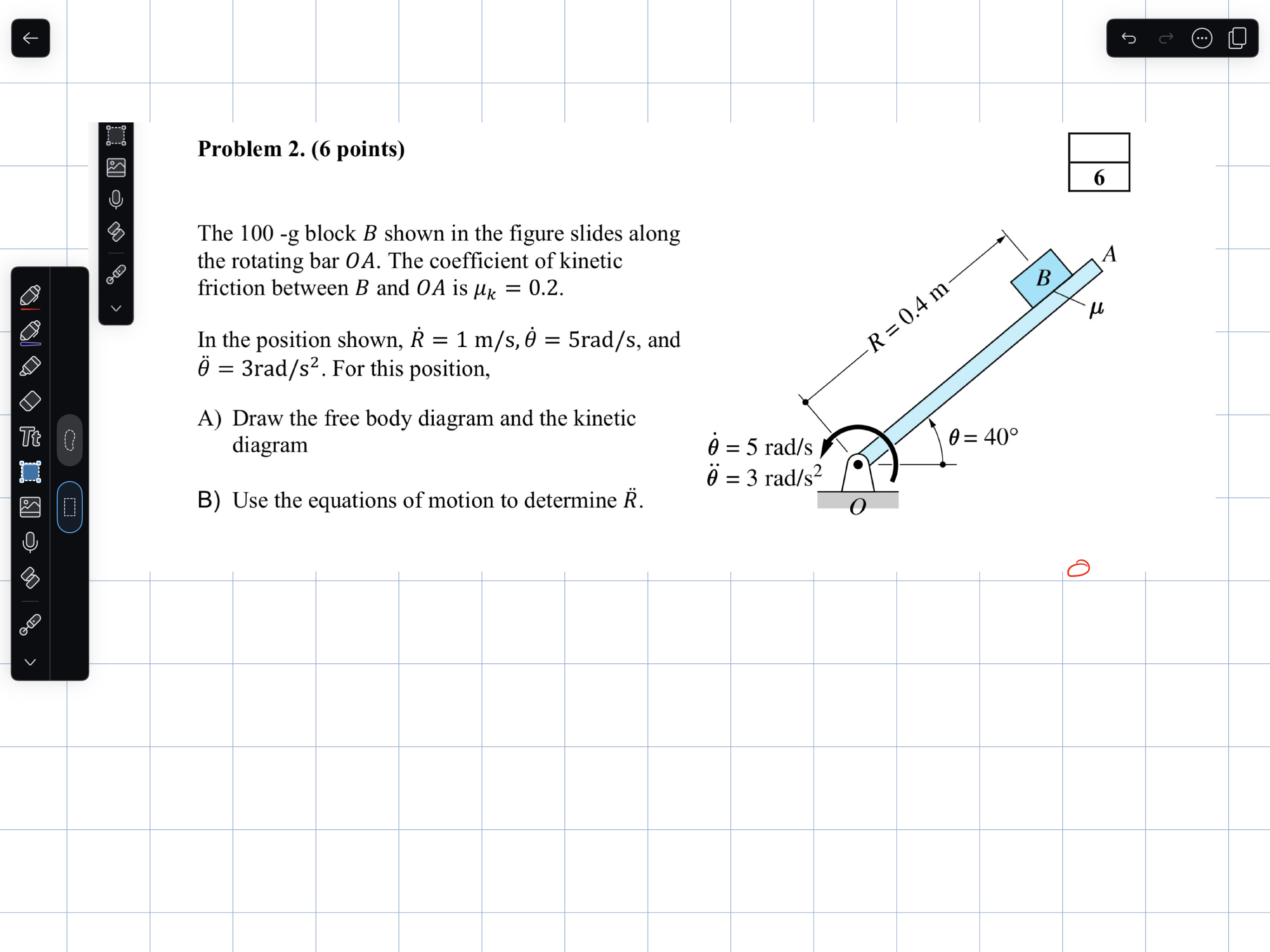 Solved Problem 2. (6 ﻿points)The 100 -g block B ﻿shown in | Chegg.com