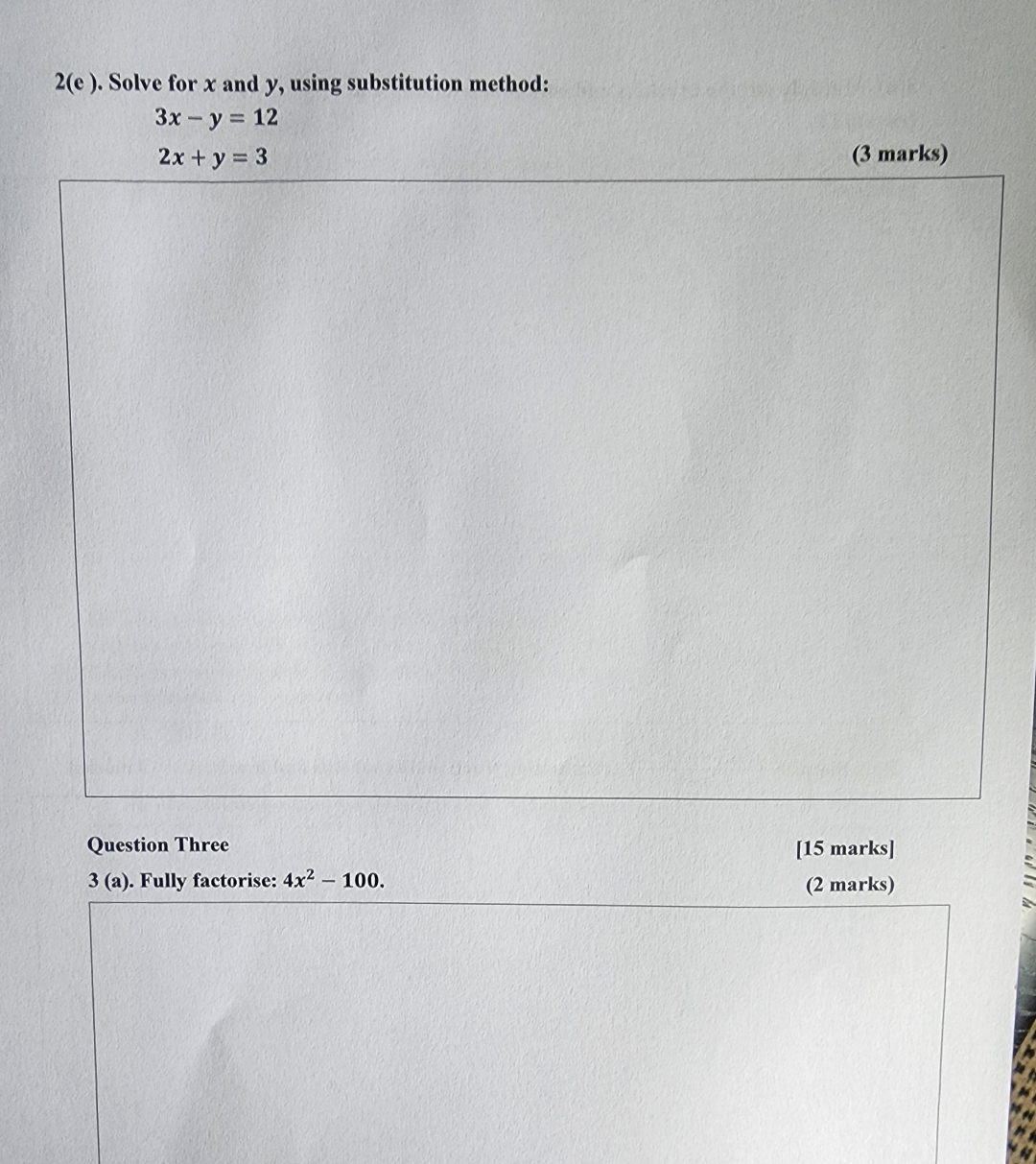 Solved 2(e ). ﻿Solve for x ﻿and y, ﻿using substitution | Chegg.com