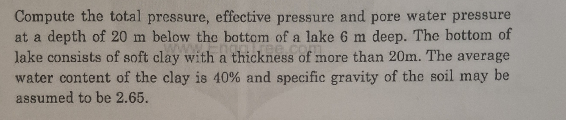 Solved Compute the total pressure, effective pressure and | Chegg.com