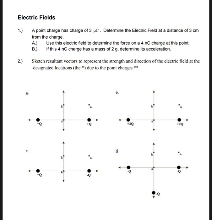 Solved Electric Fields 1.) A point charge has charge of 3 | Chegg.com