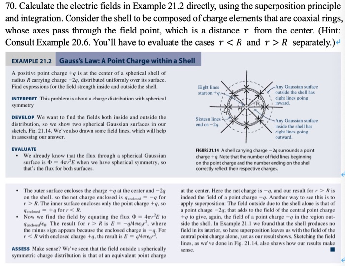 Solved 70. Calculate the electric fields in Example 21.2 | Chegg.com