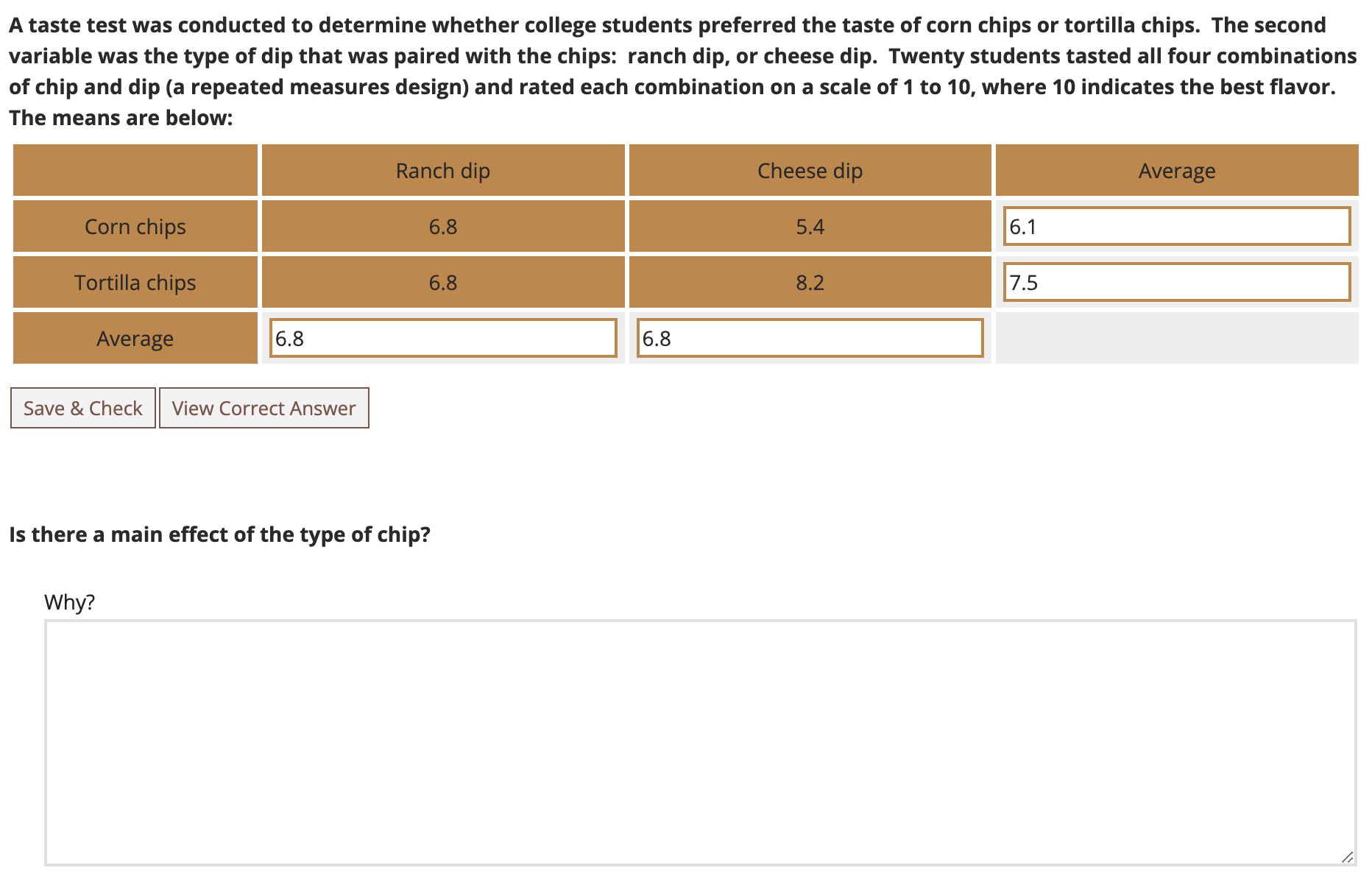 Solved 1. ﻿Is there a main effect of the type of chip? | Chegg.com