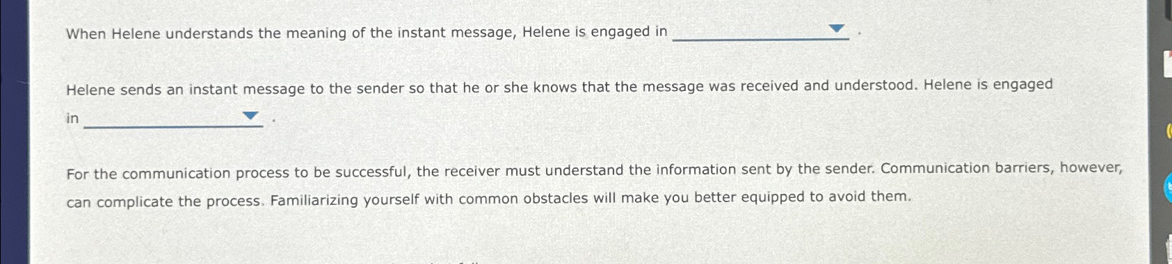 Solved When Helene understands the meaning of the instant | Chegg.com