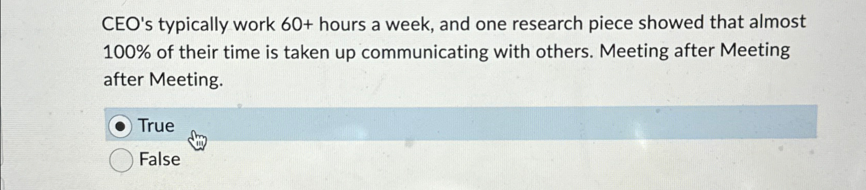 Solved CEO's typically work 60+ ﻿hours a week, and one | Chegg.com