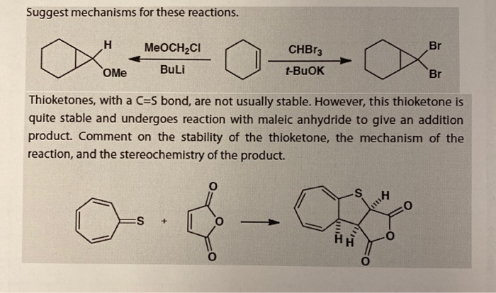 Solved Suggest mechanisms for these reactions. MeOCH2CI | Chegg.com