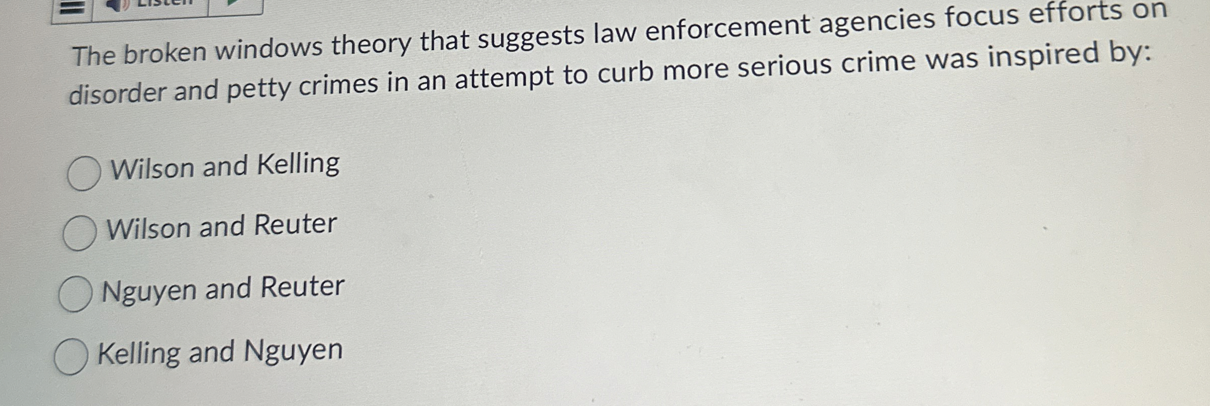 Solved The broken windows theory that suggests law | Chegg.com