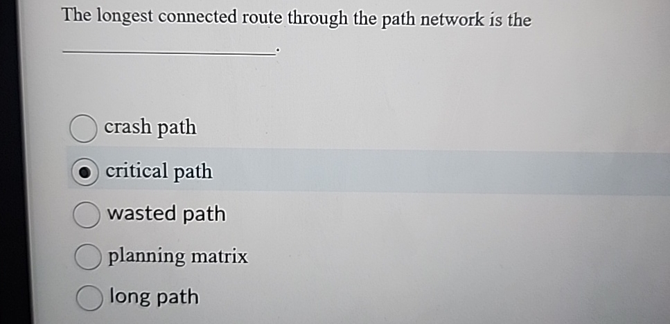 Solved The longest connected route through the path network | Chegg.com