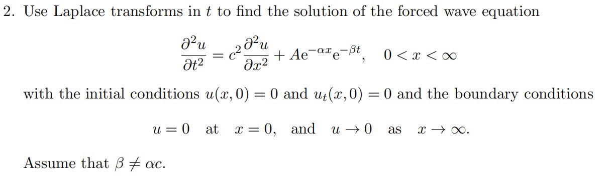 Solved Use Laplace transforms in t ﻿to find the solution of | Chegg.com