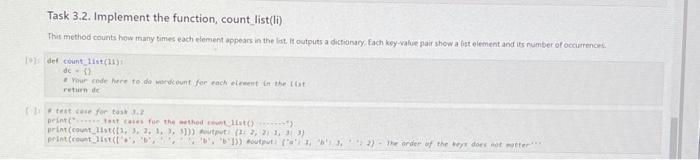 Solved Task 3 2 Implement The Function Count List Li Thit