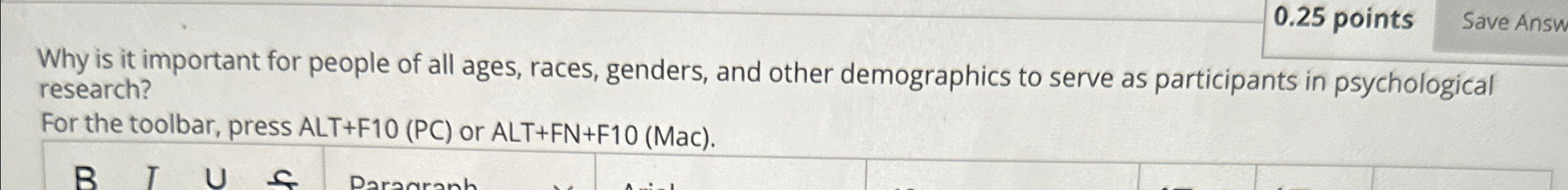 Solved 0.25 ﻿pointsWhy is it important for people of all | Chegg.com