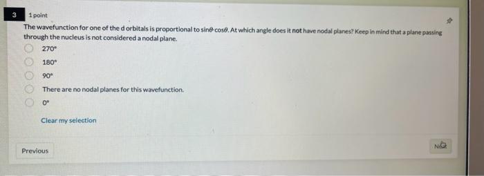 Solved 1 point A quantum-mechanical particle rotating in | Chegg.com