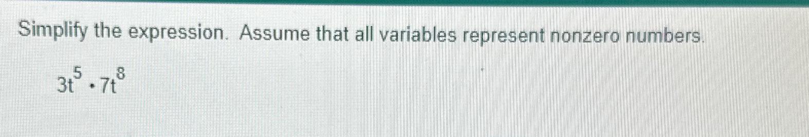 Solved Simplify the expression. Assume that all variables | Chegg.com