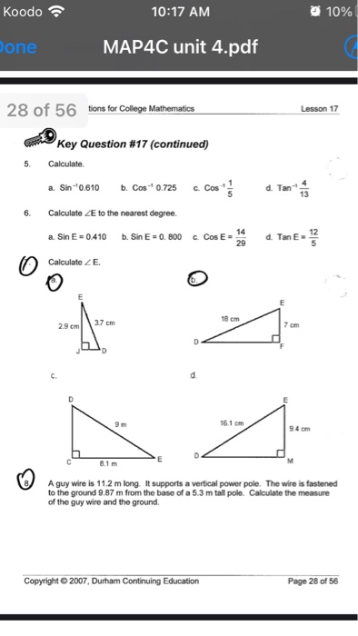 Solved Koodo 10:17 AM 10% bone MAP4C unit 4.pdf 28 of 56 | Chegg.com