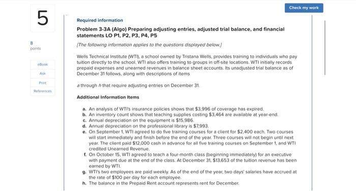 Solved Required information Problem 3-3A (Algo) Preparing | Chegg.com