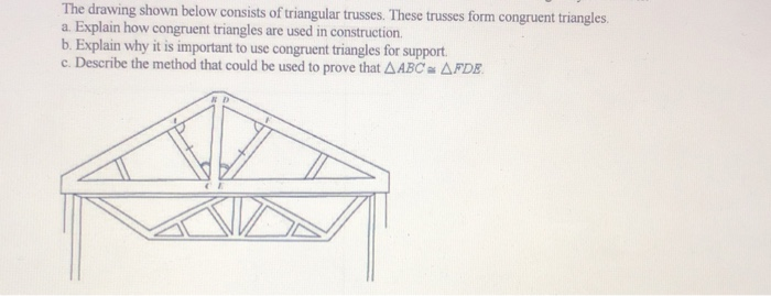 Solved The drawing shown below consists of triangular | Chegg.com