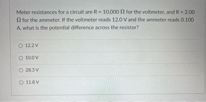 Solved Potential energy per unit charge is ... O current O | Chegg.com