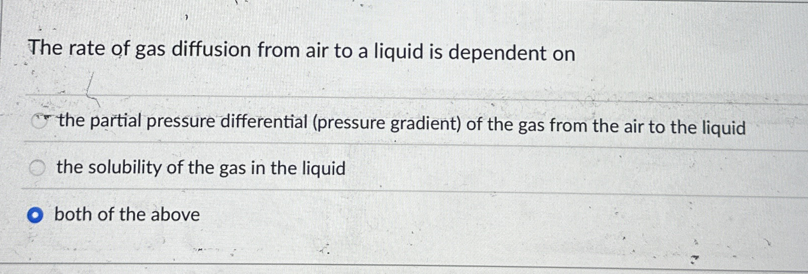 Solved The rate of gas diffusion from air to a liquid is | Chegg.com