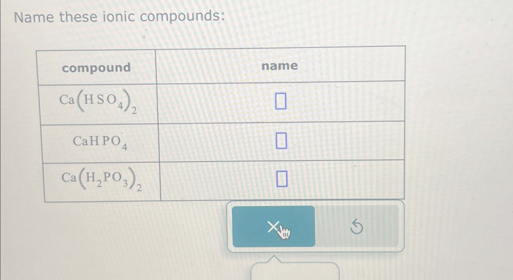 Solved Name these ionic | Chegg.com
