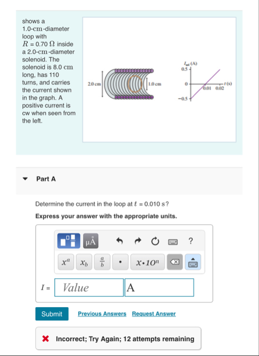 Solved shows a1.0-cm-diameter loop with R=0.70Ω ﻿inside a | Chegg.com