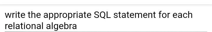 Solved write the appropriate SQL statement for each | Chegg.com