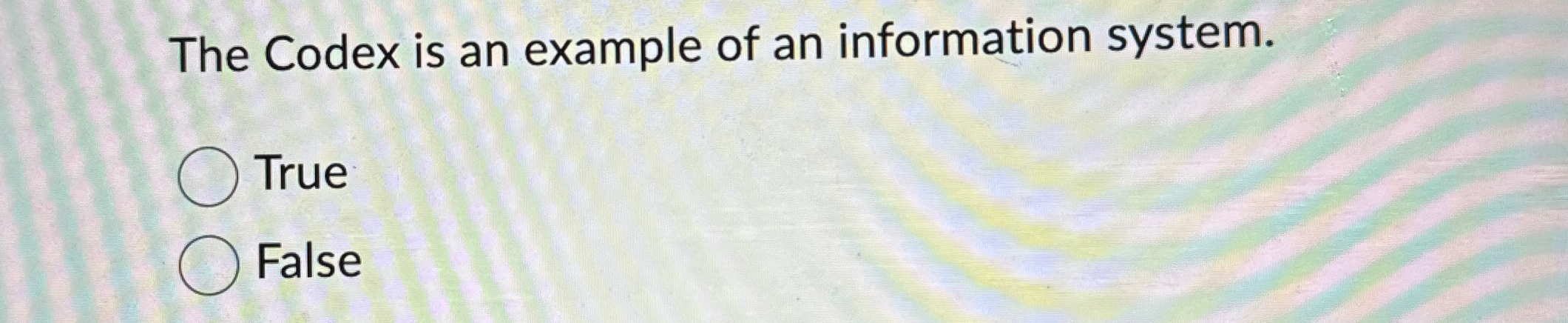 Solved The Codex is an example of an information | Chegg.com
