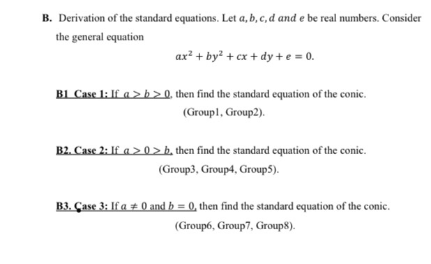 Solved B. Derivation of the standard equations. Let a, b,c,d | Chegg.com