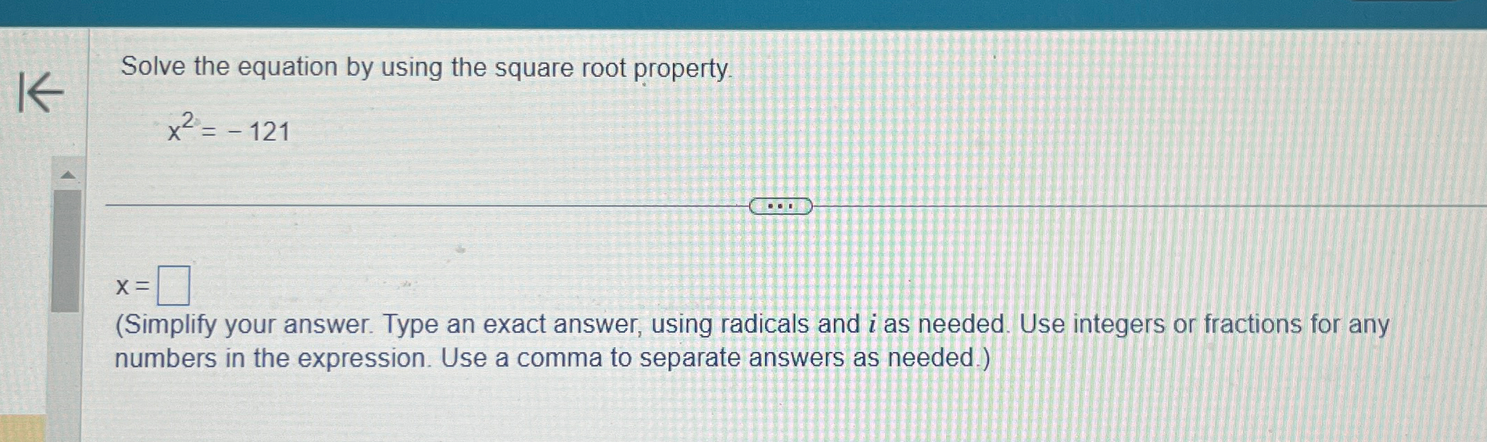 Solved Solve the equation by using the square root | Chegg.com