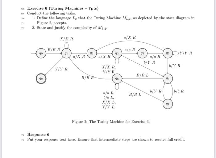 Solved 68 Exercise 6 (Turing Machines - 7pts) os Conduct the | Chegg.com