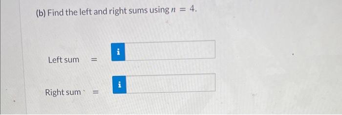 Solved Use the expressions for left and right sums and the | Chegg.com