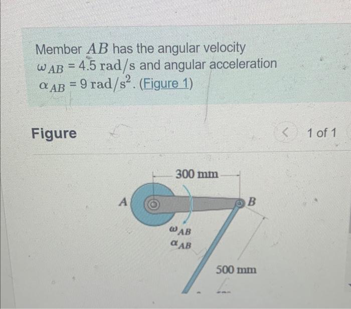 Solved Member AB has the angular velocity ωAB=4.5rad/s and | Chegg.com