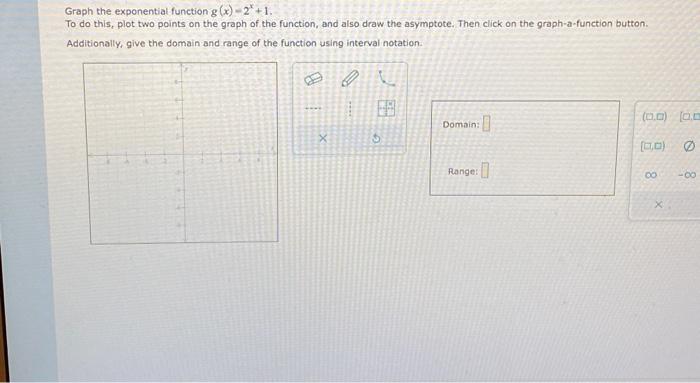Solved Graph the exponential function g(x)=2x+1 To do this, | Chegg.com