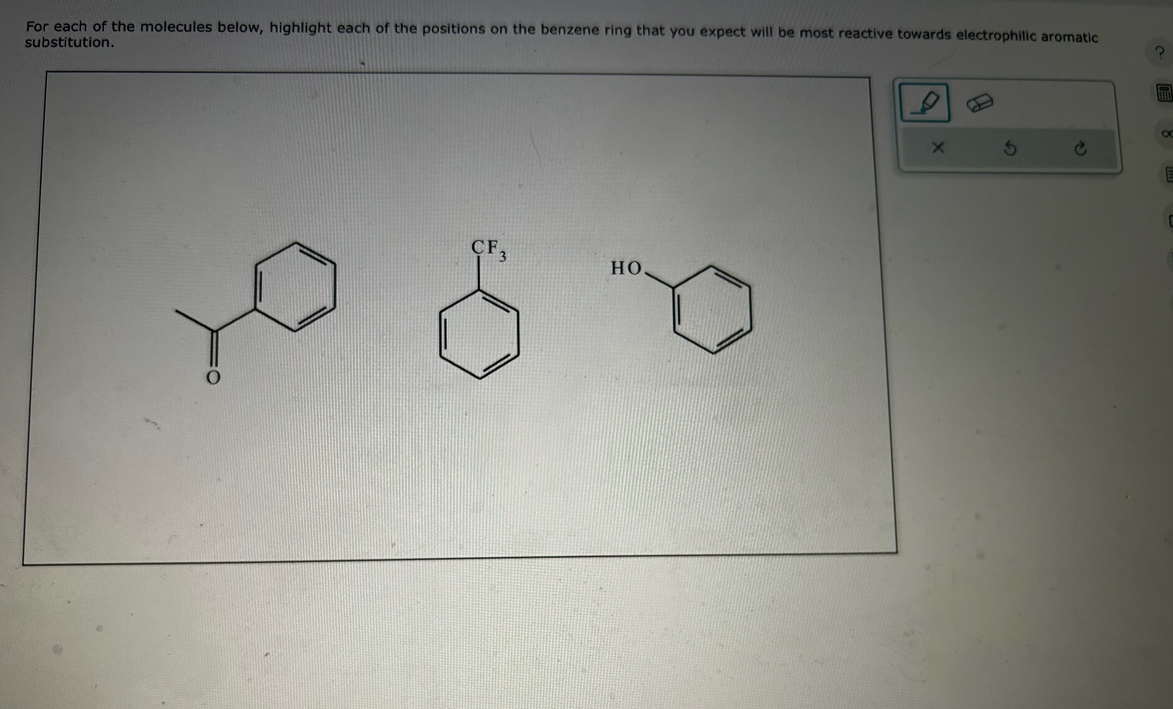 Solved For each of the molecules below, highlight each of | Chegg.com