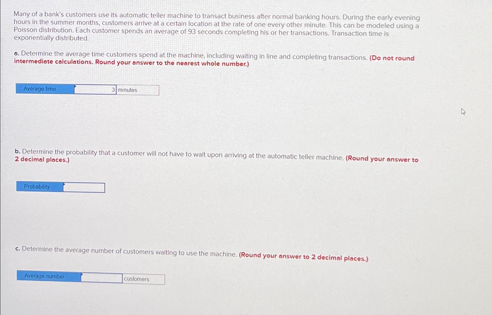 Solved Many of a bank's customers use its automatic teller | Chegg.com