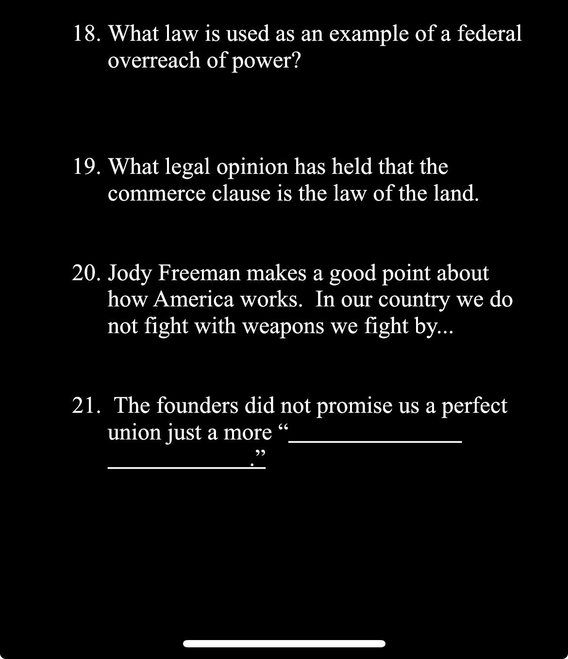 Solved What law is used as an example of a federal overreach | Chegg.com