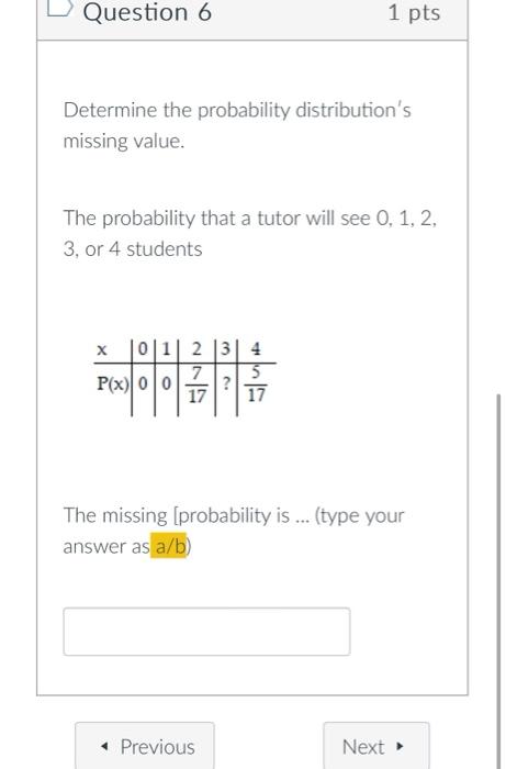 Solved Determine the probability distribution's missing | Chegg.com