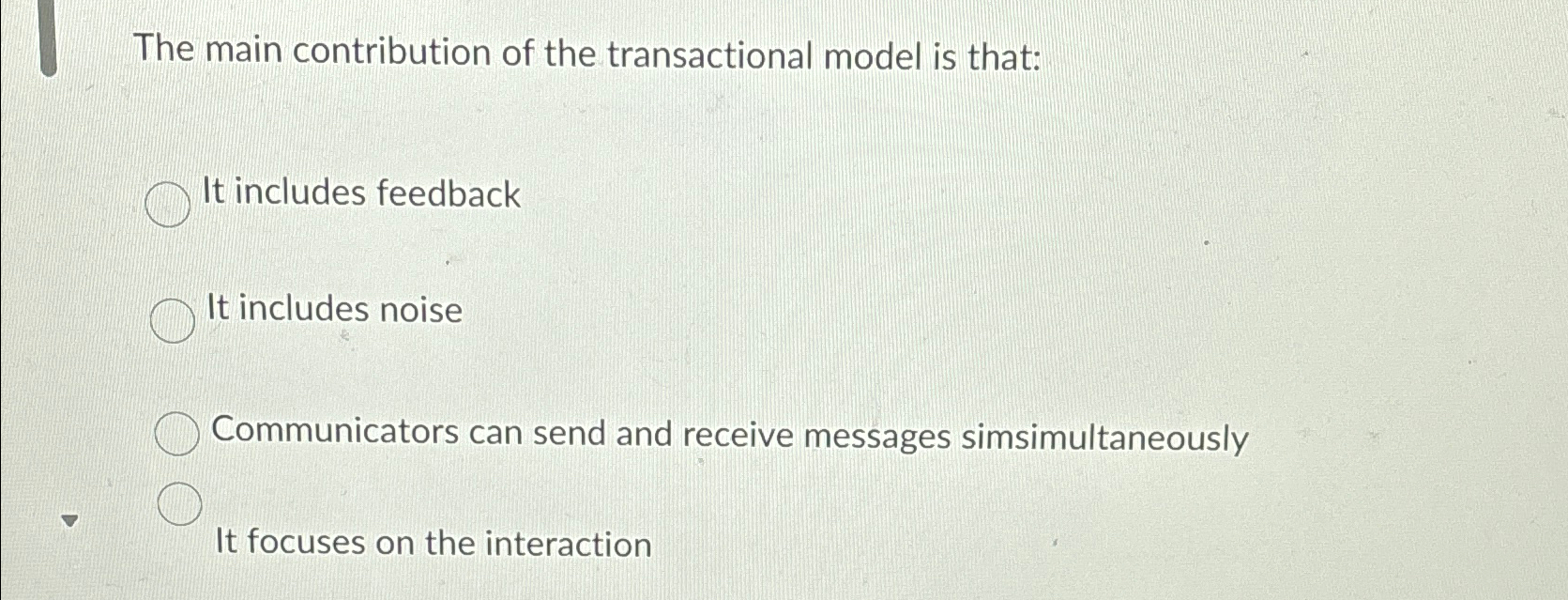 Solved The main contribution of the transactional model is | Chegg.com