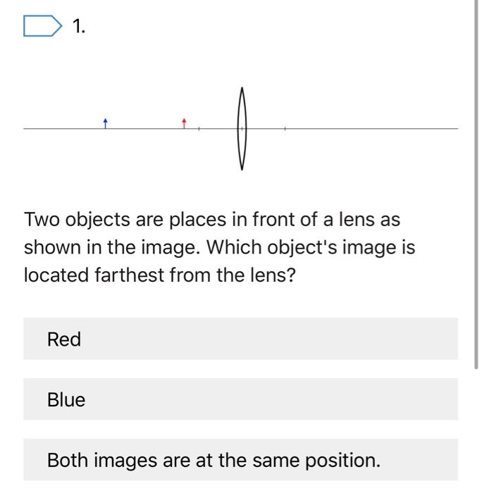 Solved 1. Two objects are places in front of a lens as shown | Chegg.com