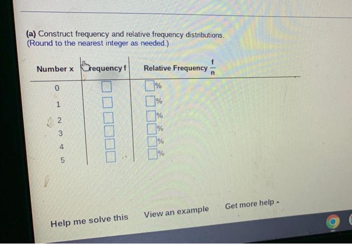 (a) Construct frequency and relative frequency | Chegg.com