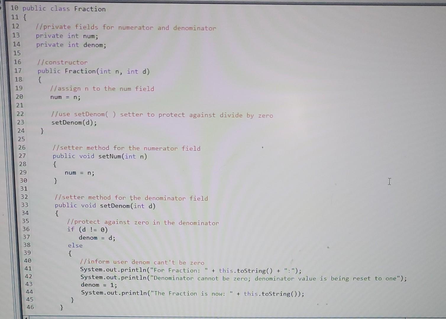 Solved Program requirements: Fraction class - The | Chegg.com