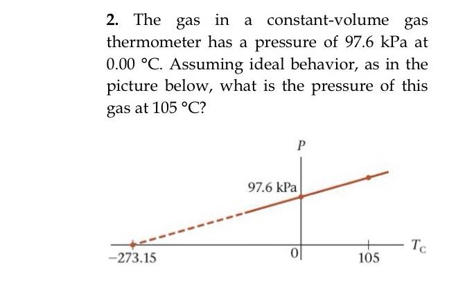 Solved 2. The gas in a constant-volume gas thermometer has a | Chegg.com