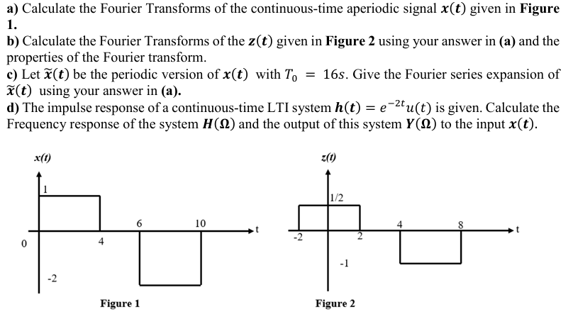 Solved a) ﻿Calculate the Fourier Transforms of the | Chegg.com