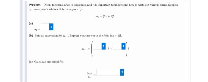 Solved Problem. Suppose ay is a sequence whose kth term is | Chegg.com