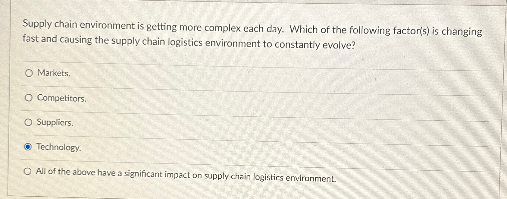 Solved Supply chain environment is getting more complex each | Chegg.com