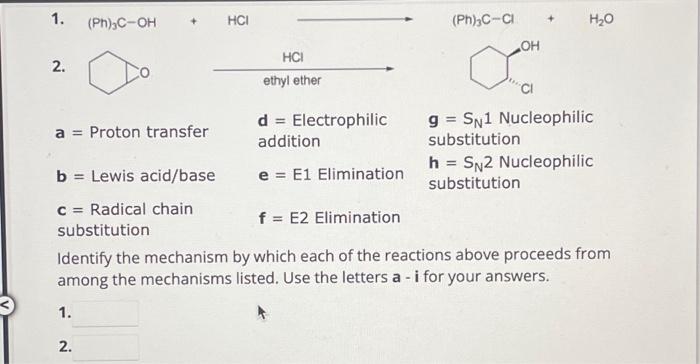 Solved a= Proton transfer b = Lewis acid/base c= Radical | Chegg.com