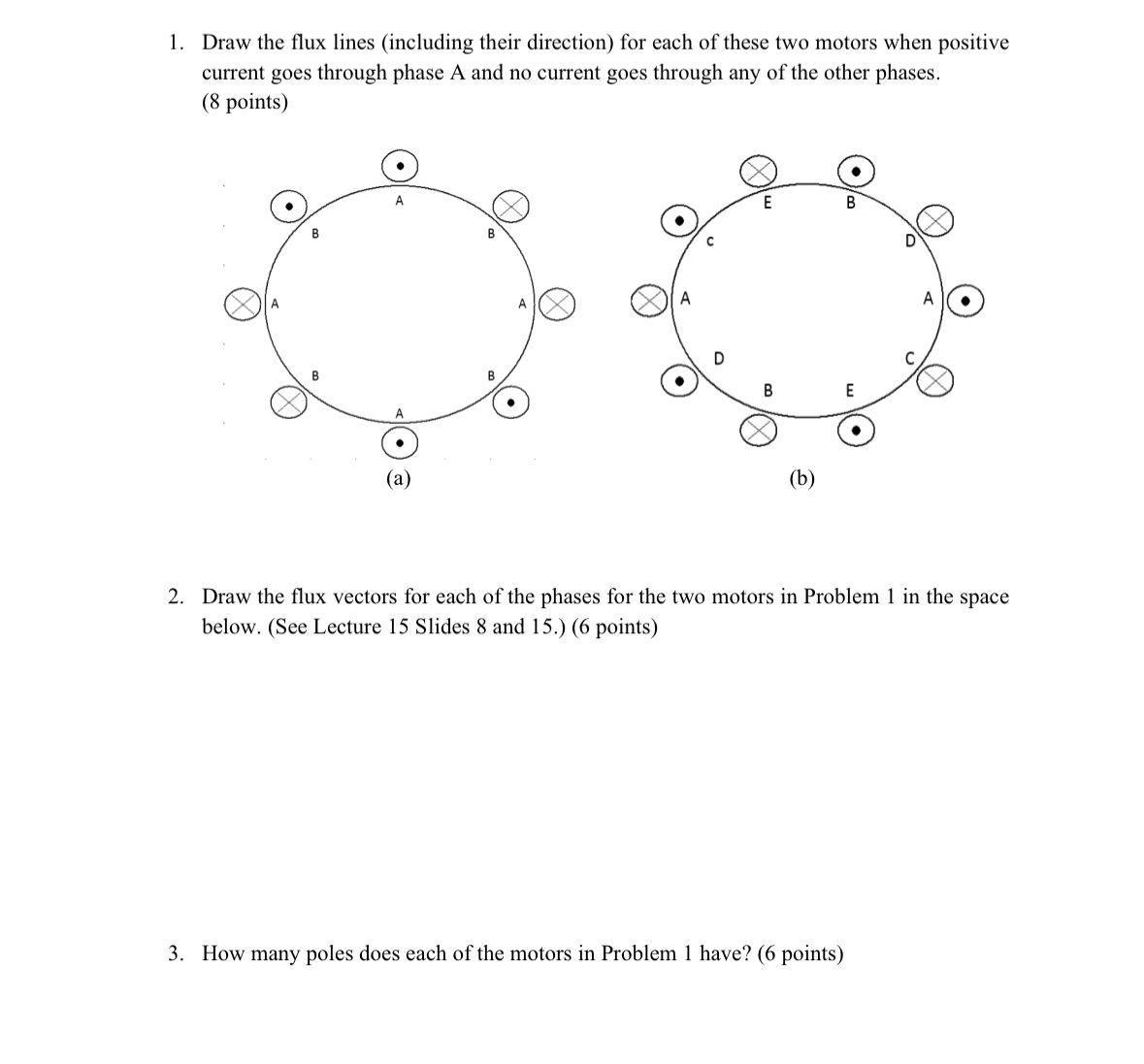 Solved Draw the flux lines (including their direction) ﻿for | Chegg.com