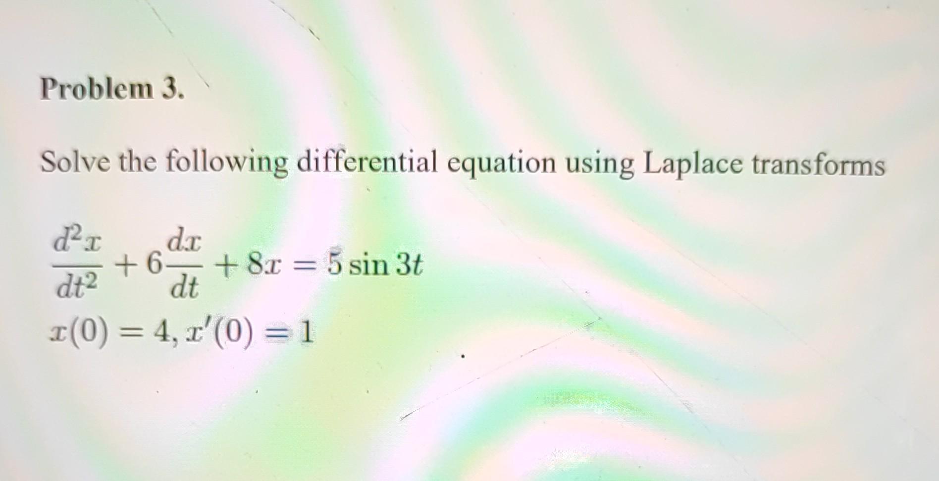 Solved Solve The Following Differential Equation Using Chegg