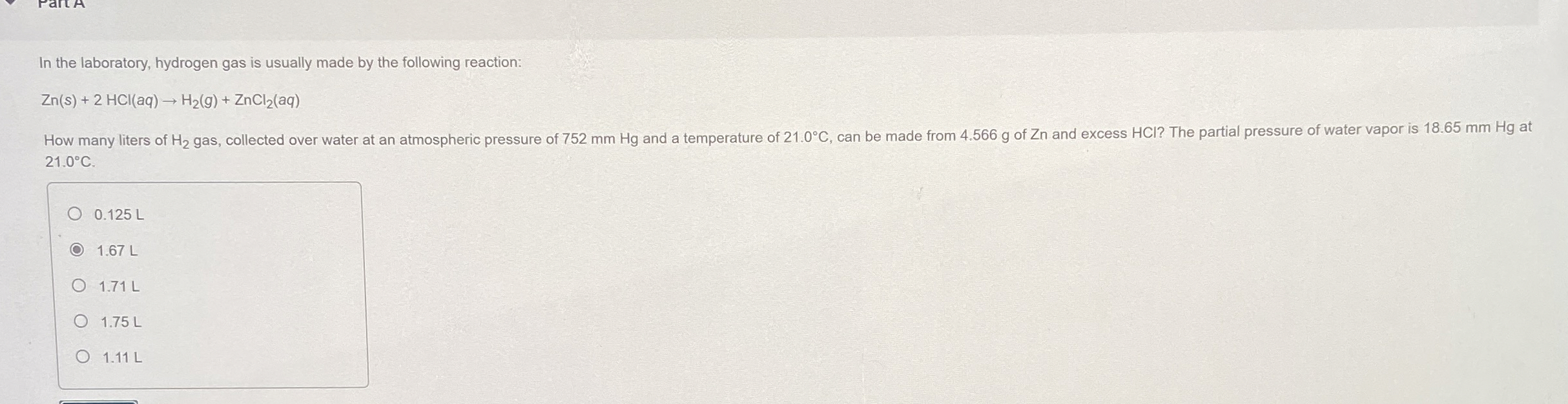 Solved In the laboratory, hydrogen gas is usually made by | Chegg.com